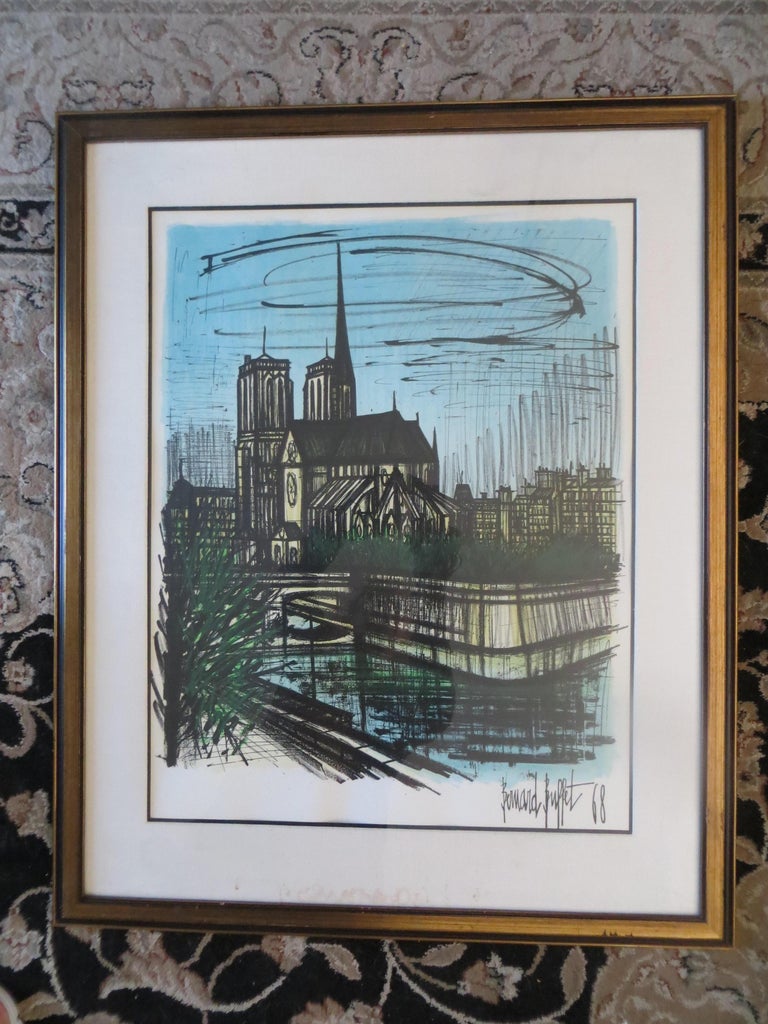 Bernard Buffet - Notre Dame de Paris by Bernard Buffet, Lithograph 1968 For Sale at 1stDibs