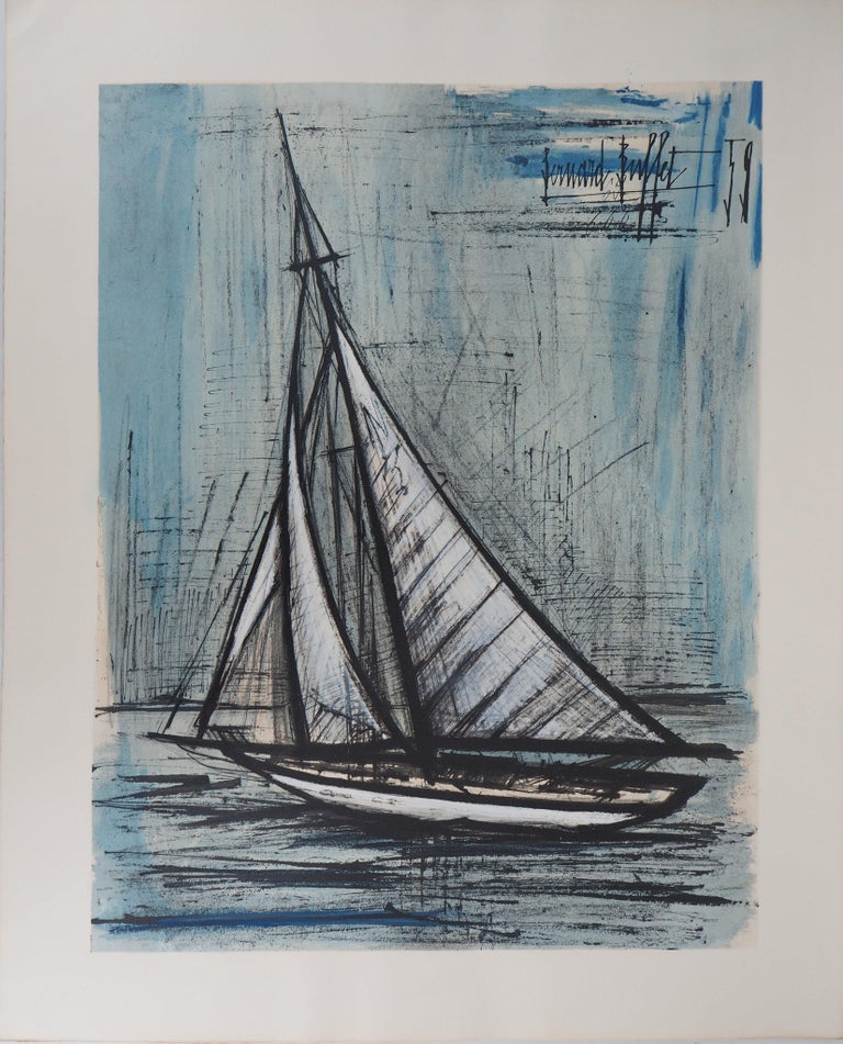 Bernard Buffet - The Sailing Boat - Lithograph For Sale at 1stDibs