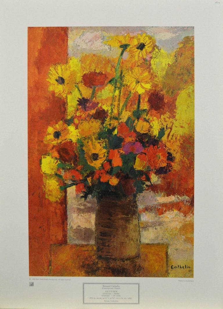 Bernard Cathelin - “Autumn” Poster. New York Graphic Society. Printed ...