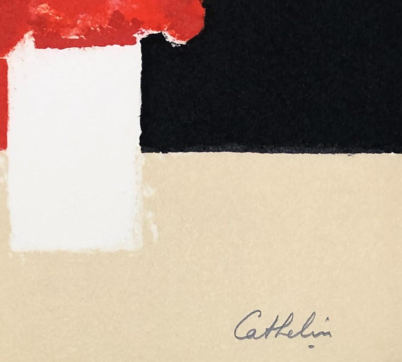 Bernard Cathelin - Bouquet of Red Flowers - Original lithograph ...