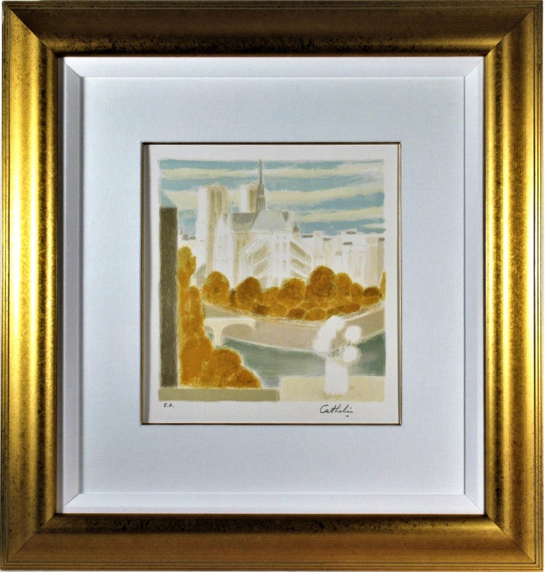 Bernard Cathelin - Notre Dame de Paris, View from the Artist's Studio For Sale at 1stDibs