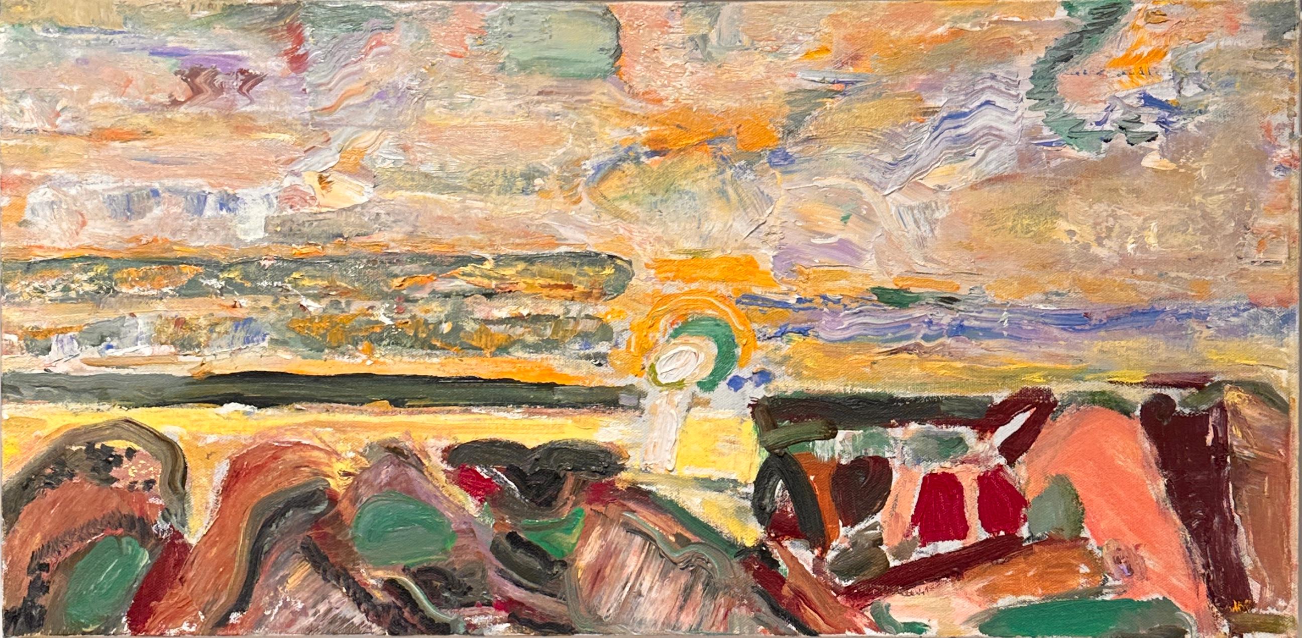 Bernard Chaet - "Green Edge" - Abstract painting, Landscape For Sale at ...