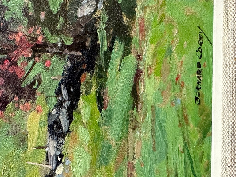 Bernard Corey - Pasture Land, plein air landscape with cows grazing in ...