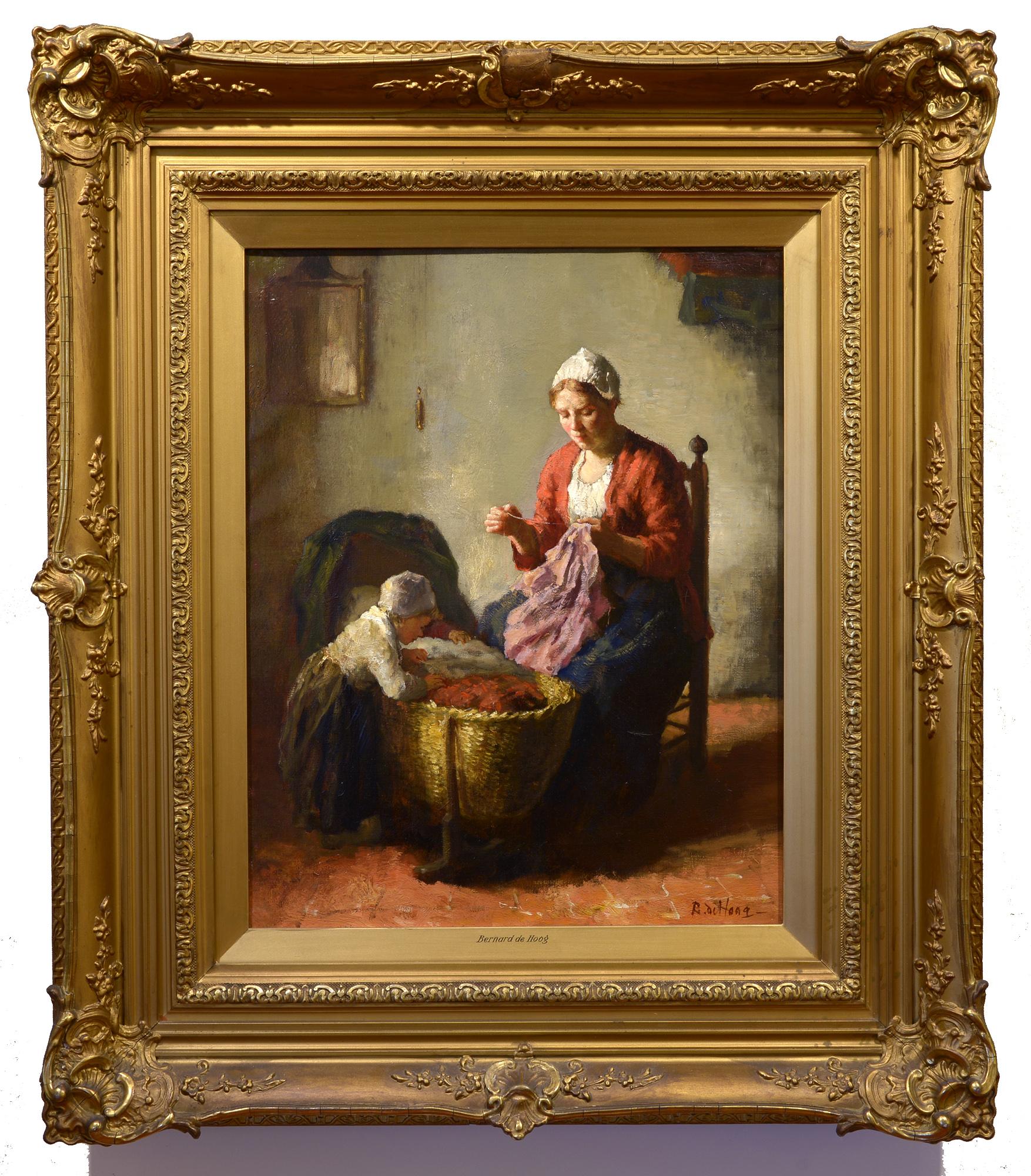 Bernard De Hoog - Quiet Morning, Mother and Children, Interior, Dutch ...