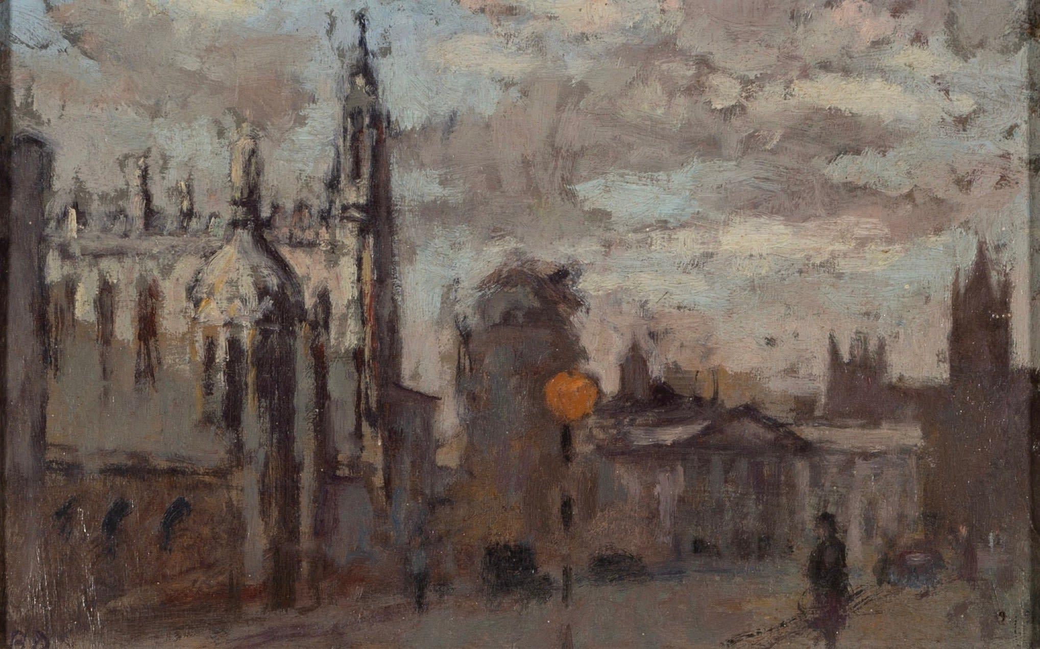 Bernard Dunstan - Cambridge, Oil on Board Painting by Bernard Dunstan ...