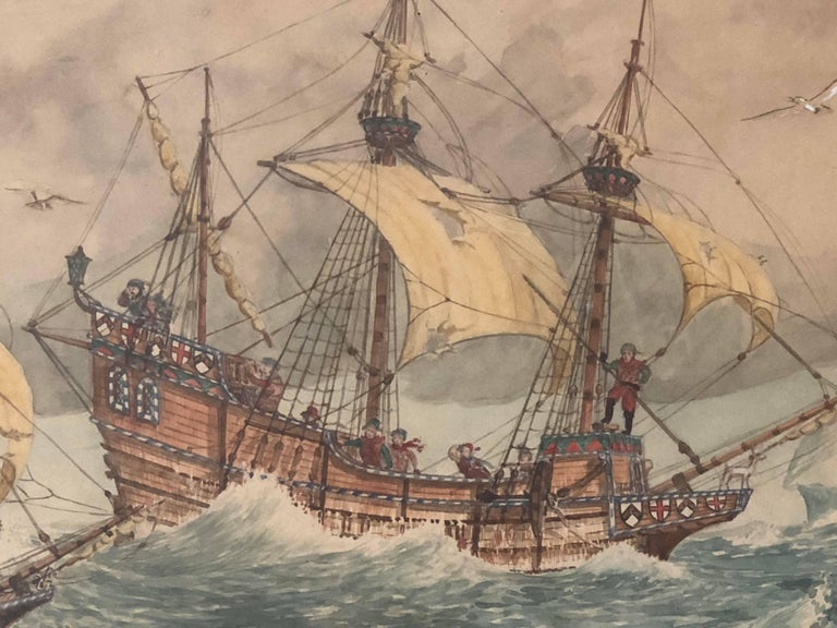 Bernard Finnegan Gribble, British Marine Watercolor Illustration For ...