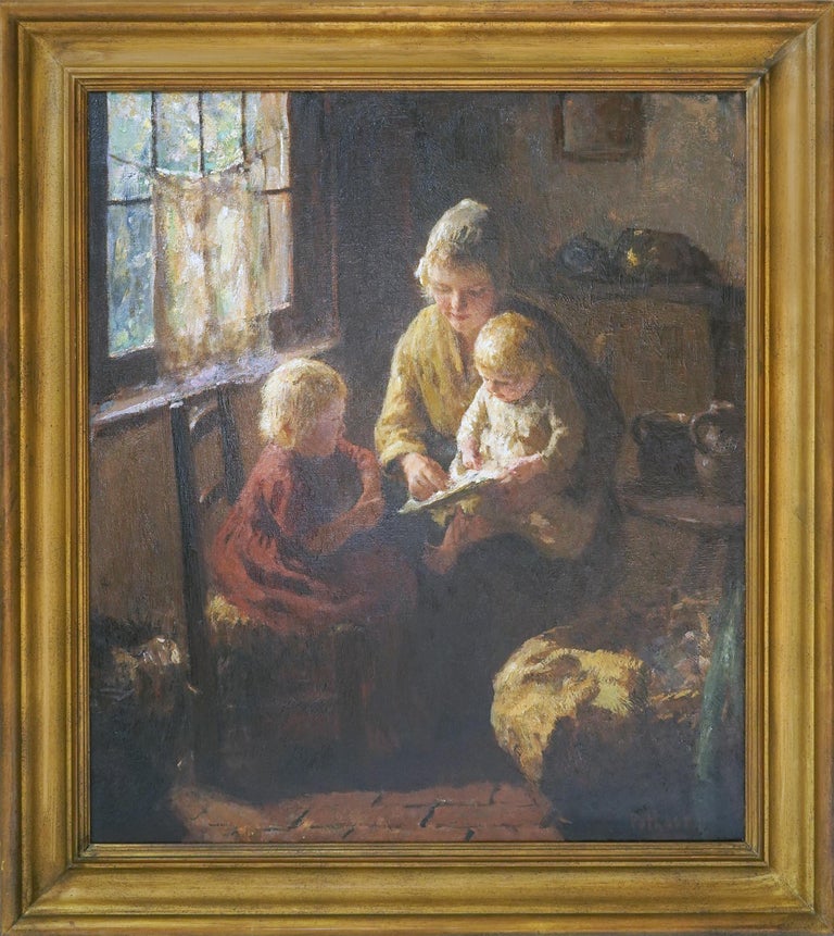 Bernard Jean Corneille Pothast - The Reading Lesson For Sale at 1stDibs