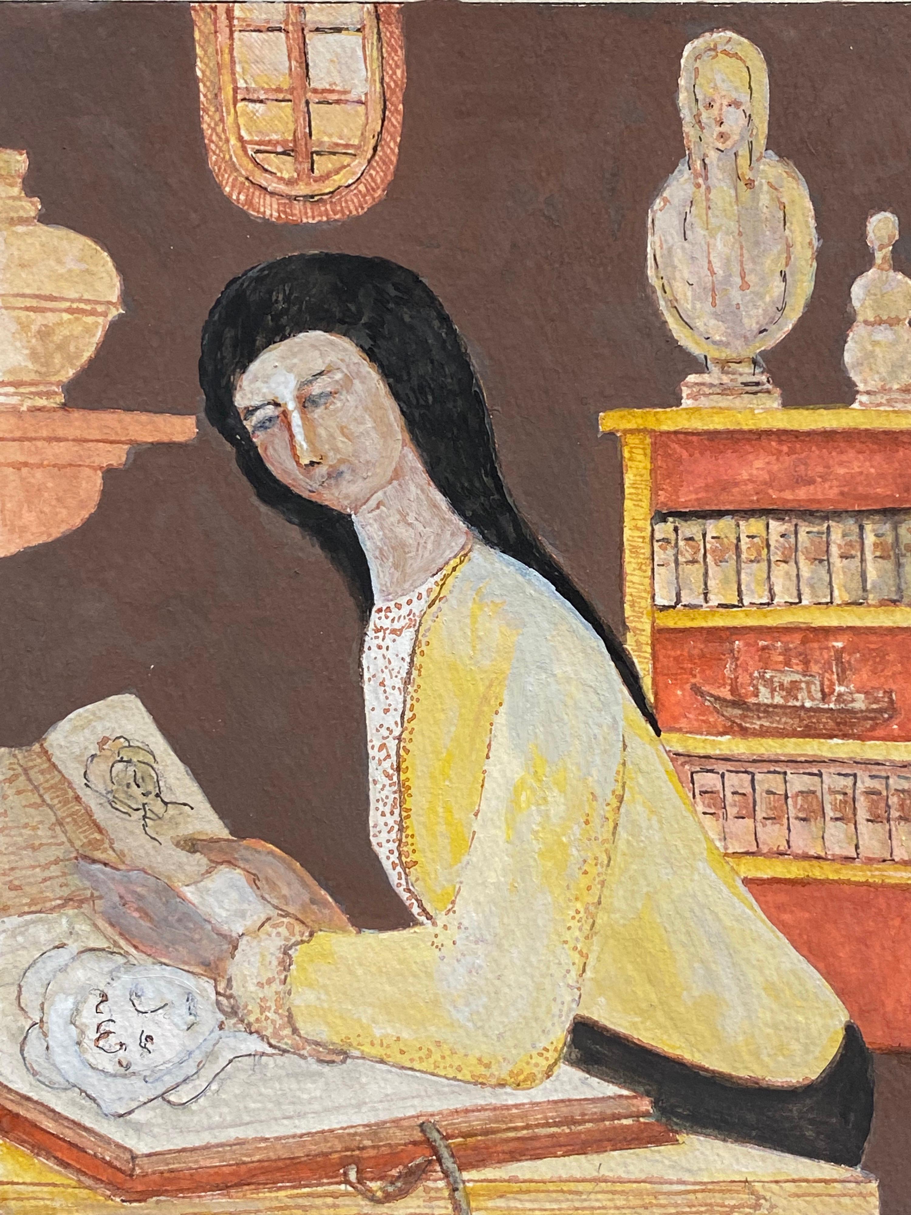 David Gilboa - Rabbis Dancing, Israeli Judaica Gouache Painting For ...