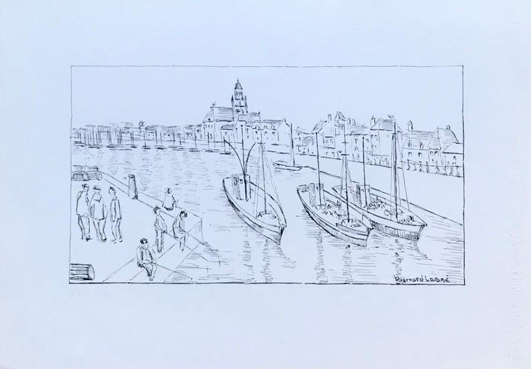 Bernard Labbe - 1950's Modernist/ Cubist Painting - Black and White ...