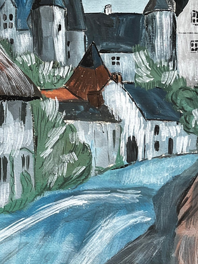Bernard Labbe - 1950's Modernist/ Cubist Painting - Cloudy Town ...