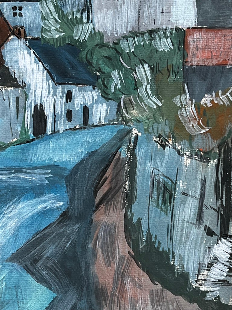 Bernard Labbe - 1950's Modernist/ Cubist Painting - Cloudy Town ...