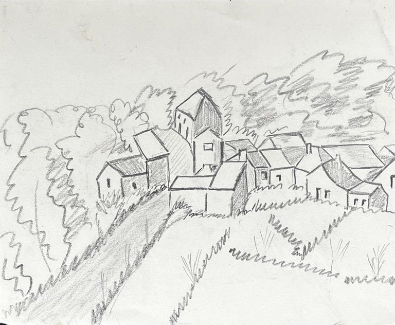 Bernard Labbe - 1950's Modernist/ Cubist Painting - Fine Pencil Drawing ...