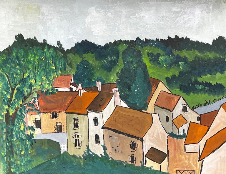 Bernard Labbe - 1950's Modernist/ Cubist Painting - Jungle of Houses ...