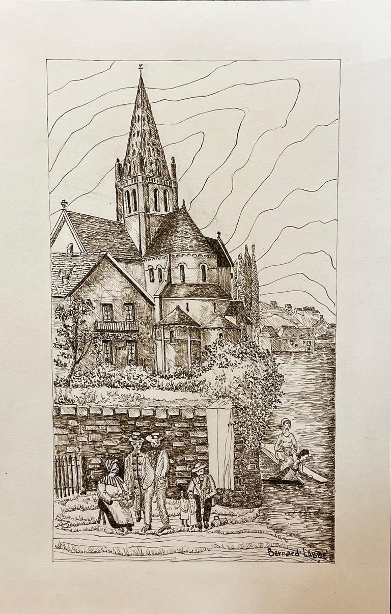 Bernard Labbe - 1950's Modernist/ Cubist Painting - Posed Family By ...