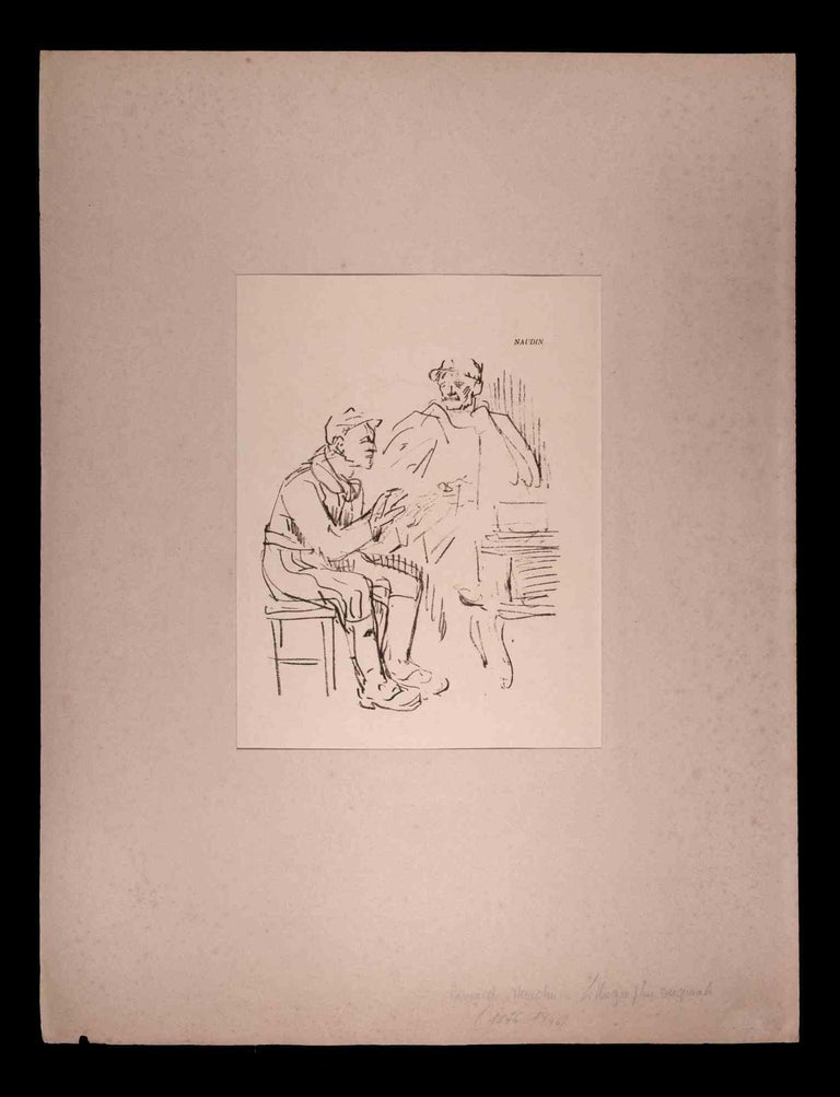 Bernard Naudin - Two Friends - Lithograph by Bernard Naudin - Early ...