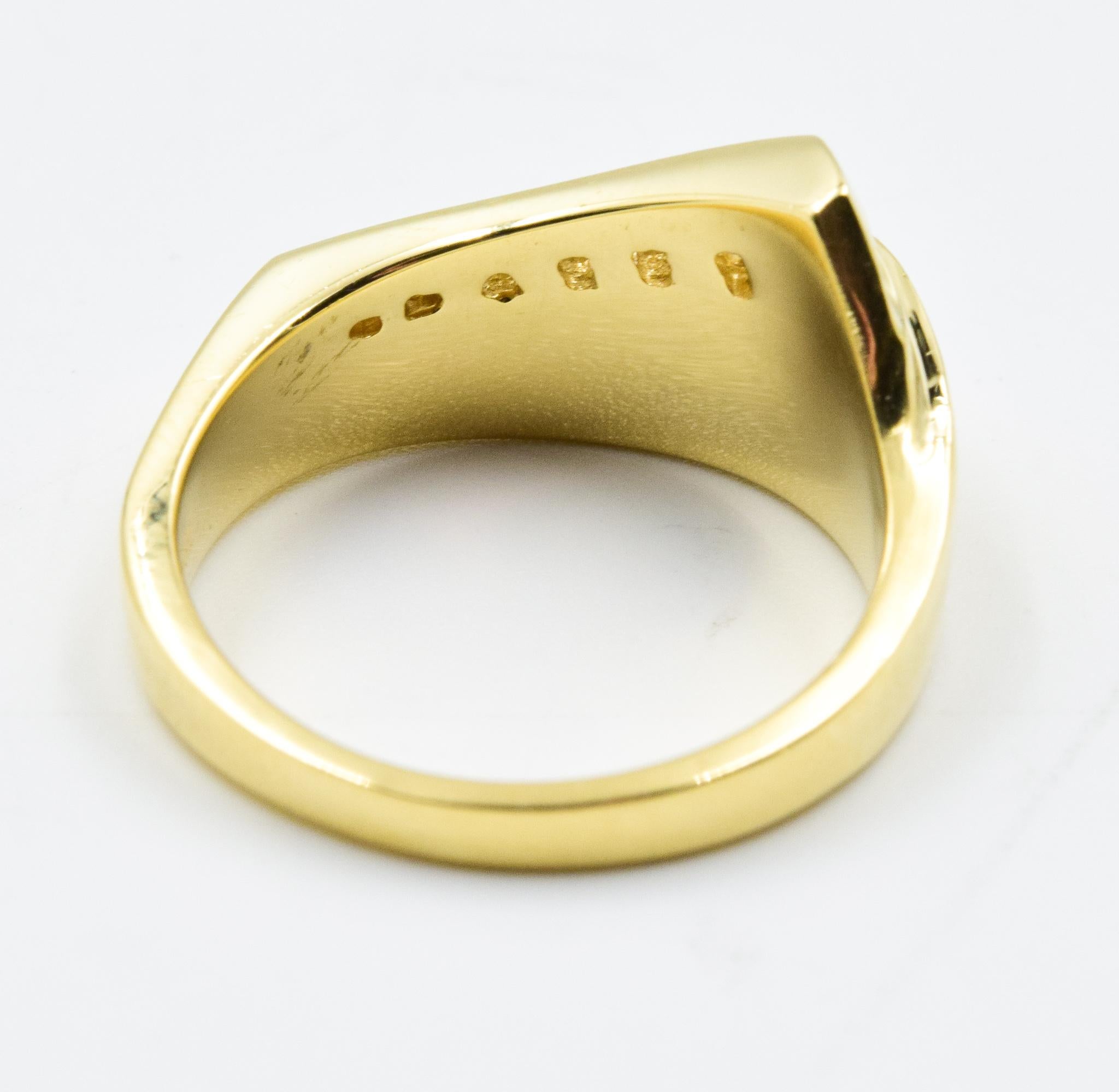 Bernard Passman Black Coral and Diamond Ring in 18 Karat Yellow Gold at ...