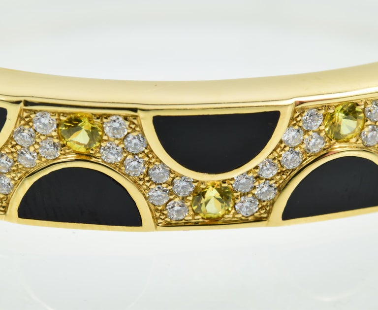 Bernard Passman Diamond and Yellow Sapphire Bracelet with Black Coral ...
