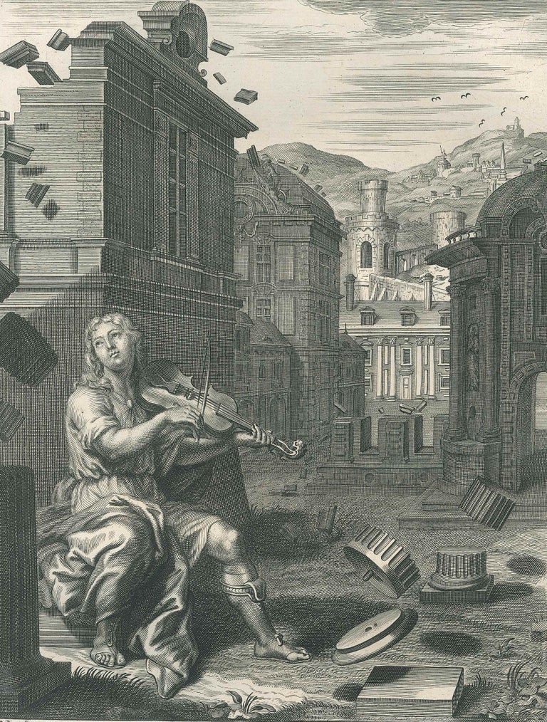 Bernard Picart - Amphion - Original Etching by B. Picart - 1742 at 1stDibs