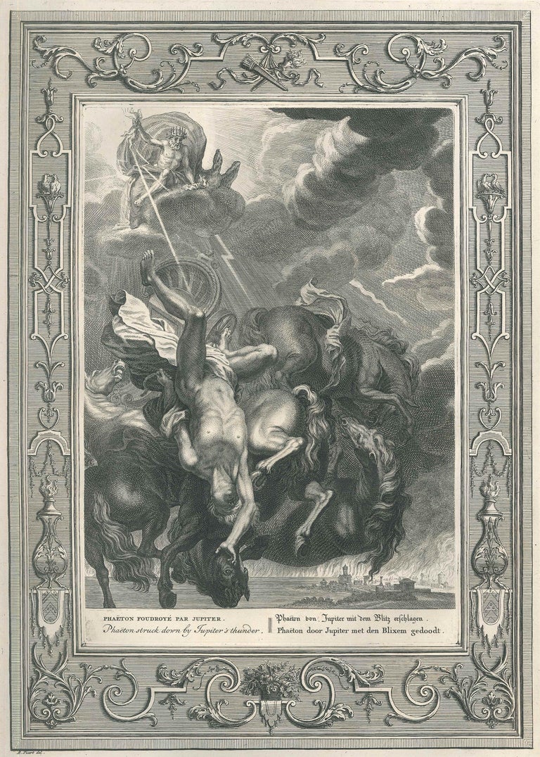 Bernard Picart - Phaeton Foudroyé par Jupiter - Etching by B. Picart ...