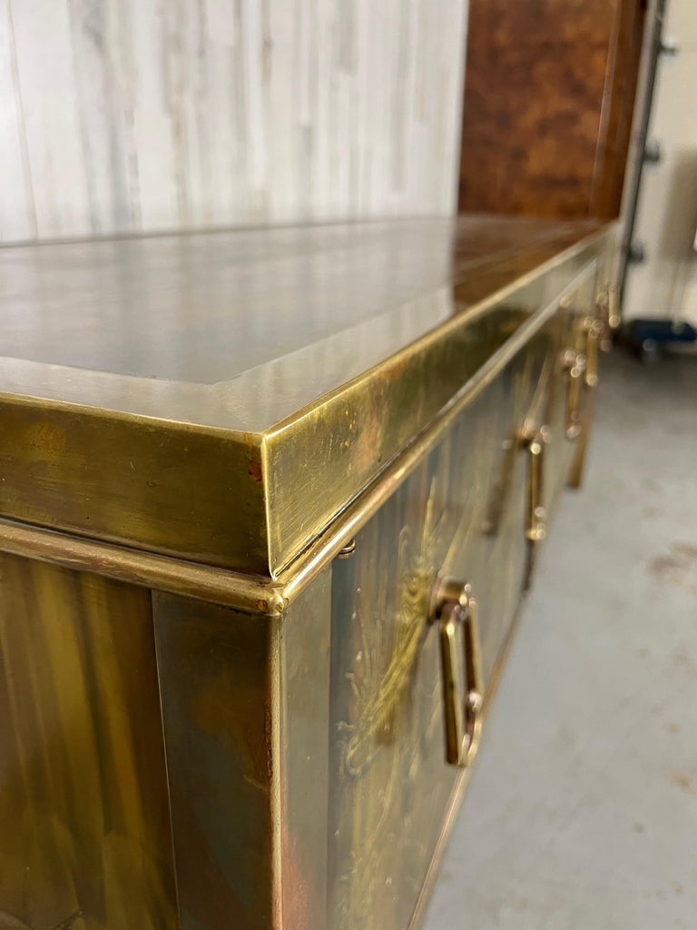 Crédence en laiton Bernard Rohne pour Mastercraft En vente sur 1stDibs
