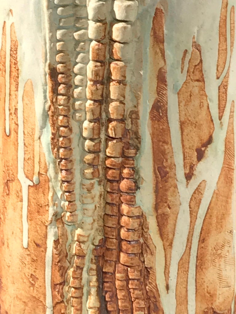 Bernard Rook Vase Waterscape Pottery Glazed White Brown Blue, 1960-1965 ...