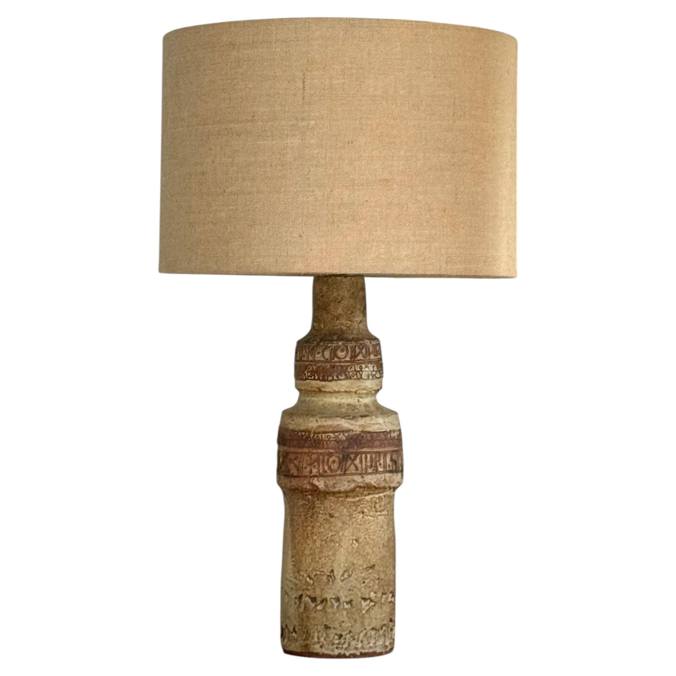 Ceramic Table Lamp by B. Rooke, New Lampshade by R. Houben, 1970 For ...