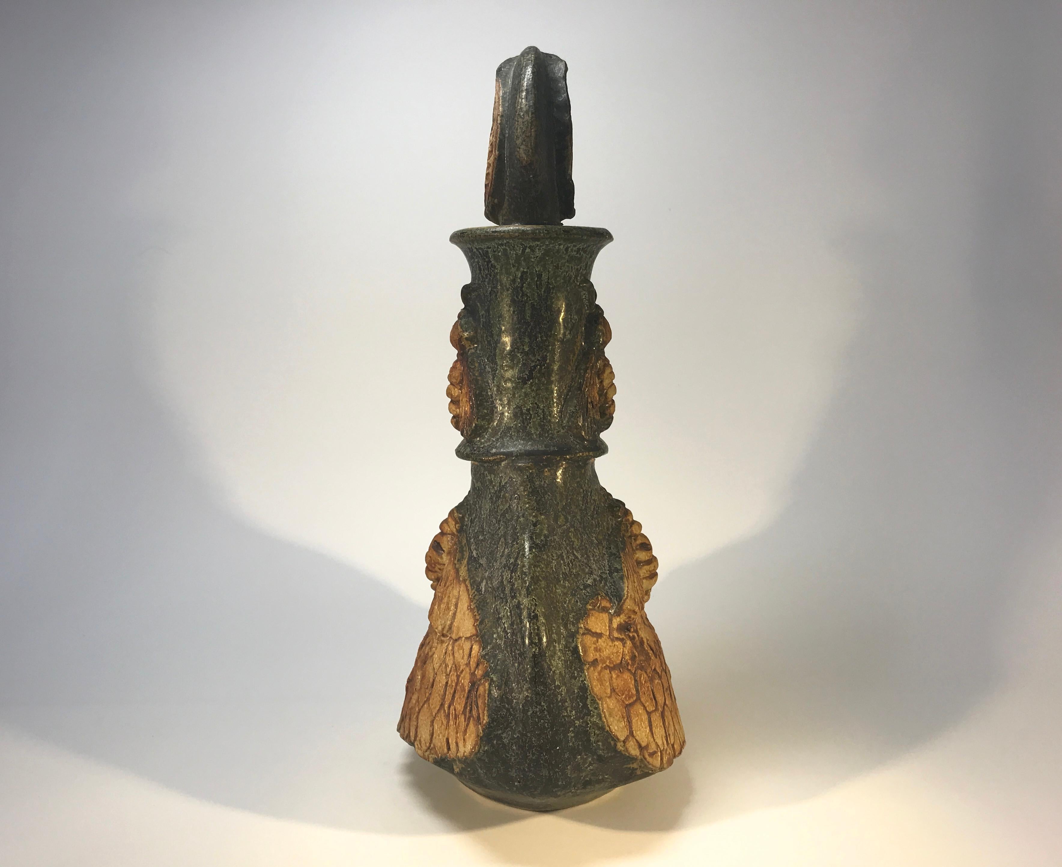 Bernard Rooke Honeycomb and Bees Ceramic Hand Formed Decanter, circa ...