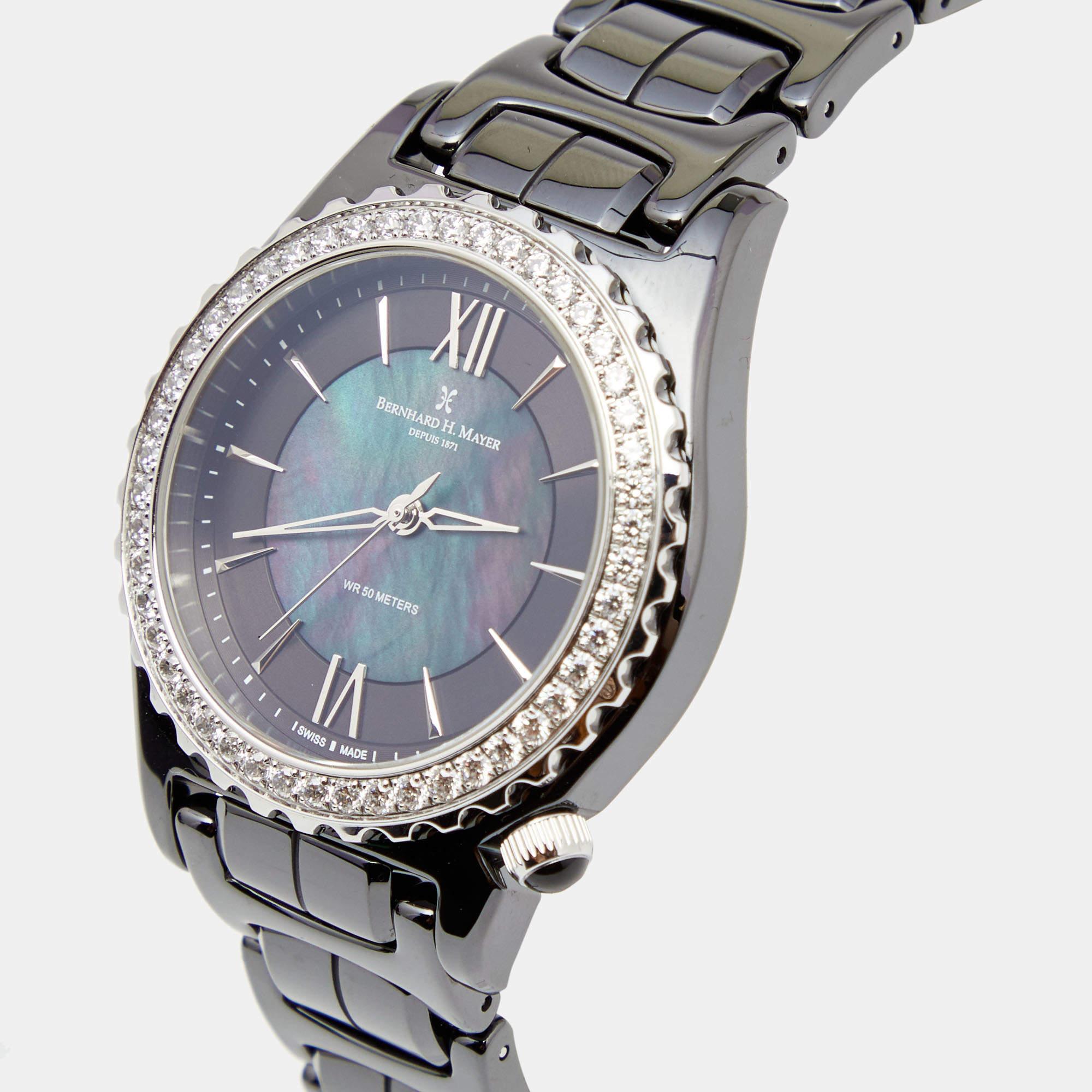 Bernhard H. Mayer Black Mother of Pearl Ceramic La Vida BH17/CWR Women ...