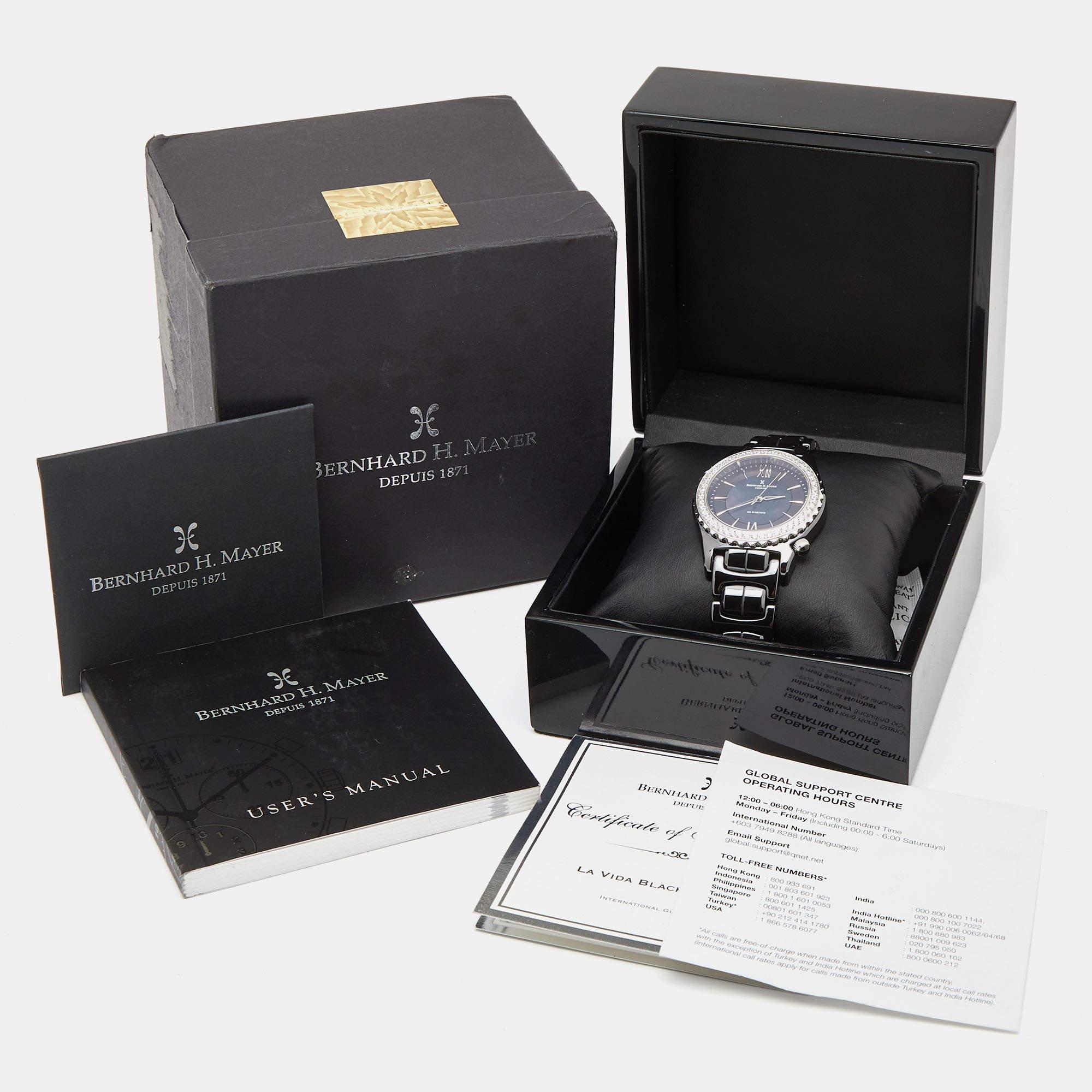 Bernhard H. Mayer Black Mother of Pearl Ceramic La Vida BH17/CWR Women ...