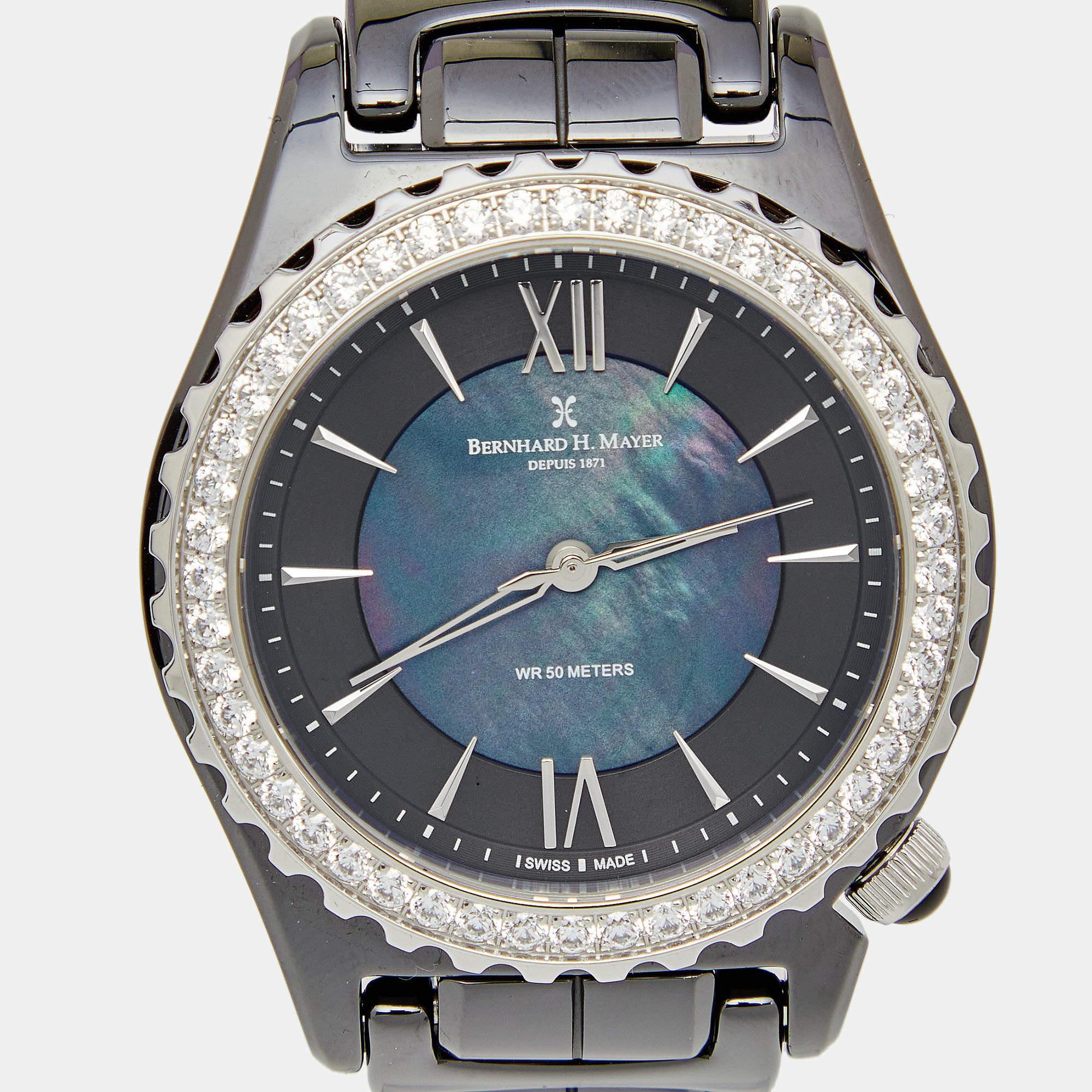 Bernhard H. Mayer Black Mother of Pearl Ceramic La Vida BH17/CWR Women ...