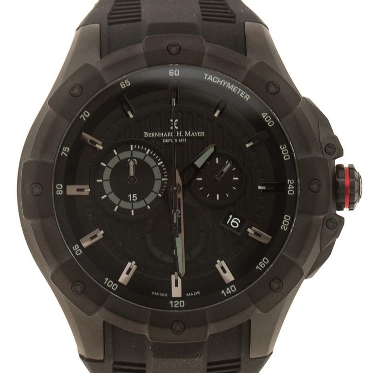 Bernhard H. Mayer Black Stainless Steel Victor Chronograph Men's ...