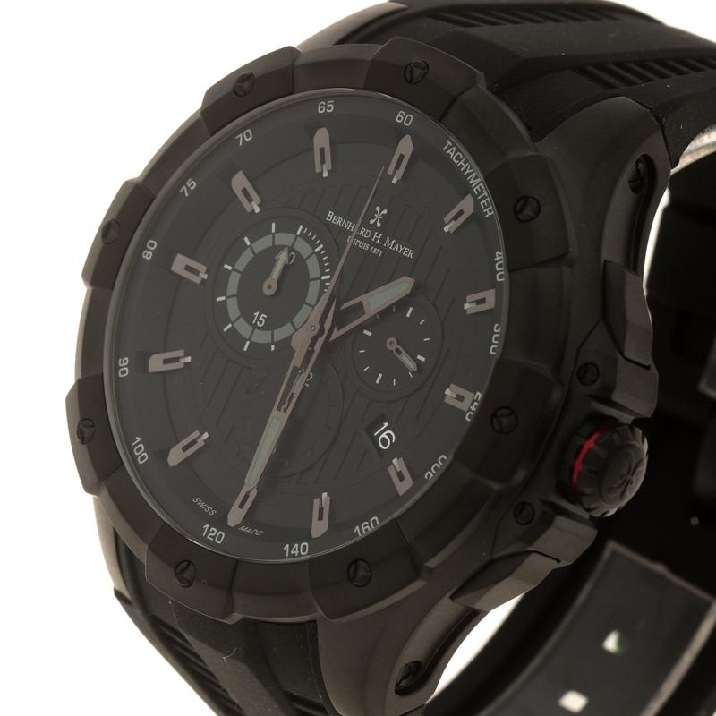 Bernhard H. Mayer Black Stainless Steel Victor Chronograph Men's ...