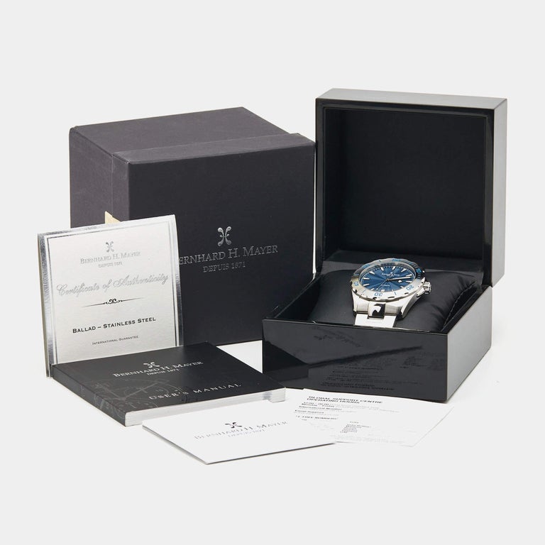 Bernhard H. Mayer Blue Stainless Steel Ballad BHO5/CWR Men's Wristwatch ...