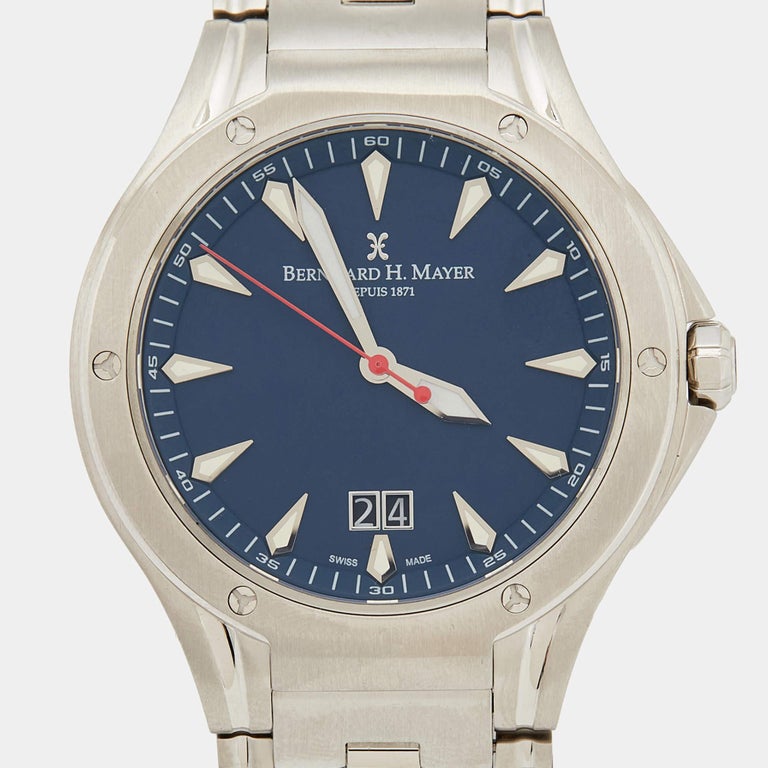 Bernhard H. Mayer Blue Stainless Steel Le Classique BH40P/CW Men's ...