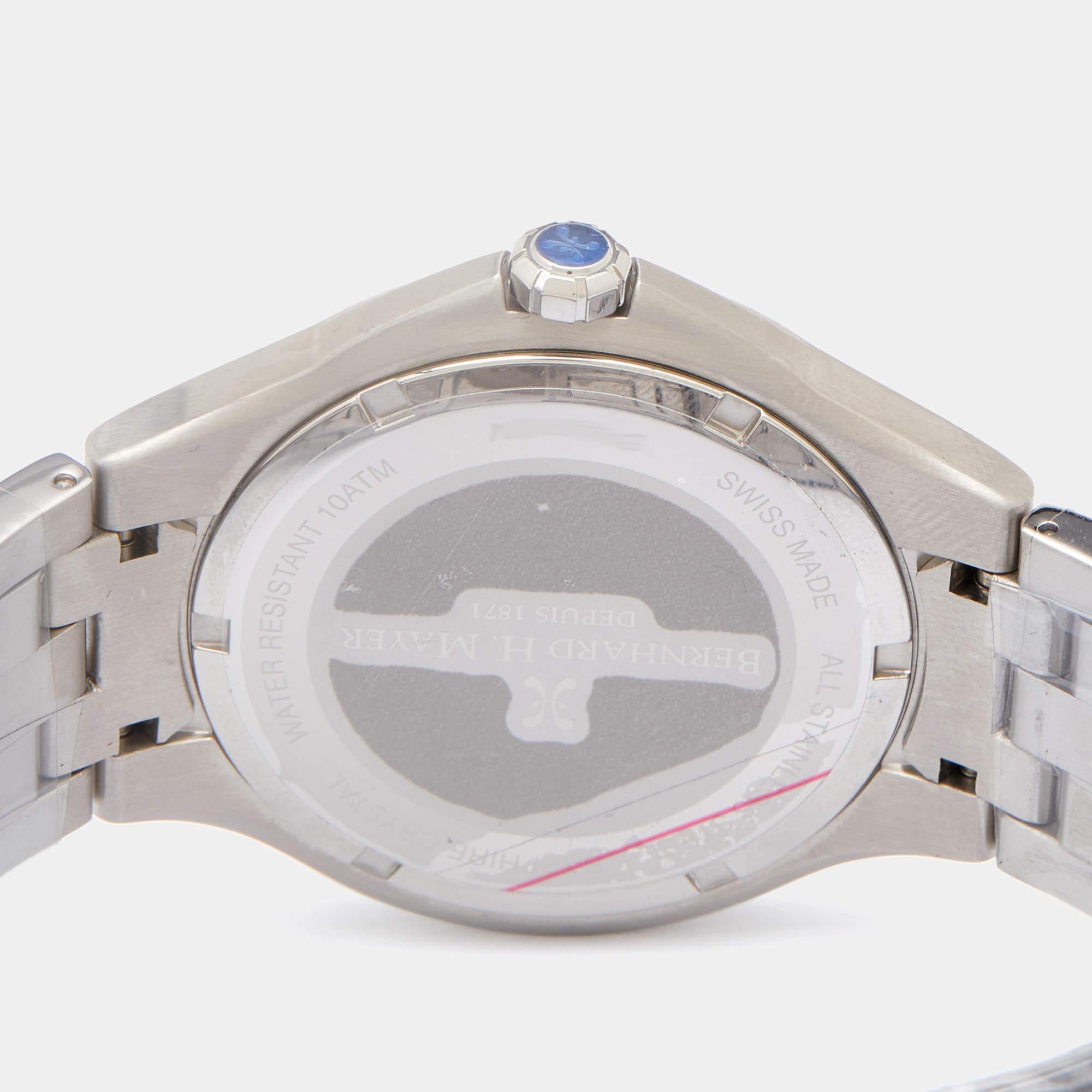 Bernhard H. Mayer Blue Stainless Steel Le Classique BH40P/CW Wristwatch ...