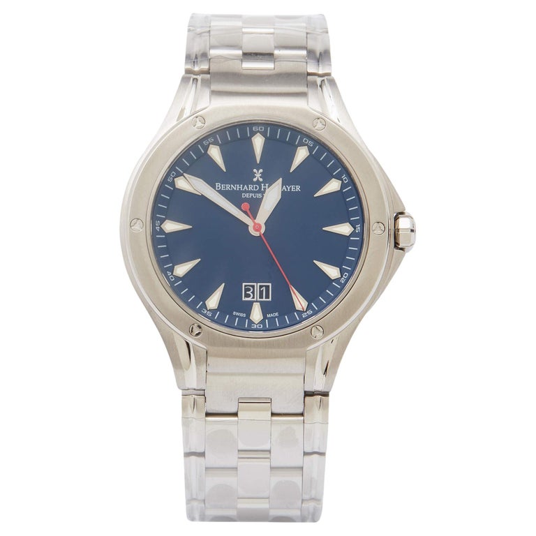 Bernhard H. Mayer Blue Stainless Steel Le Classique BH40P/CW Wristwatch ...