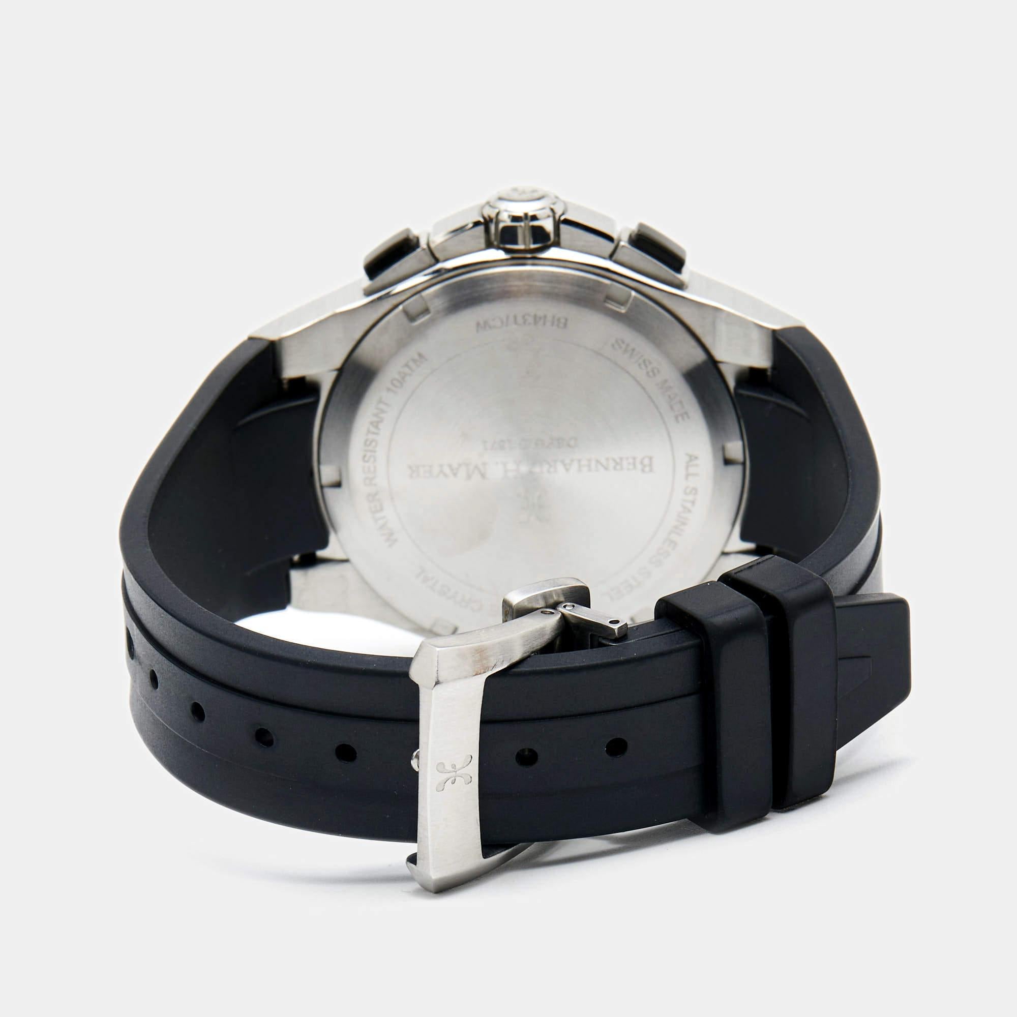 Bernhard H. Mayer Stainless Steel Rubber PowerMaster Men's Wristwatch ...