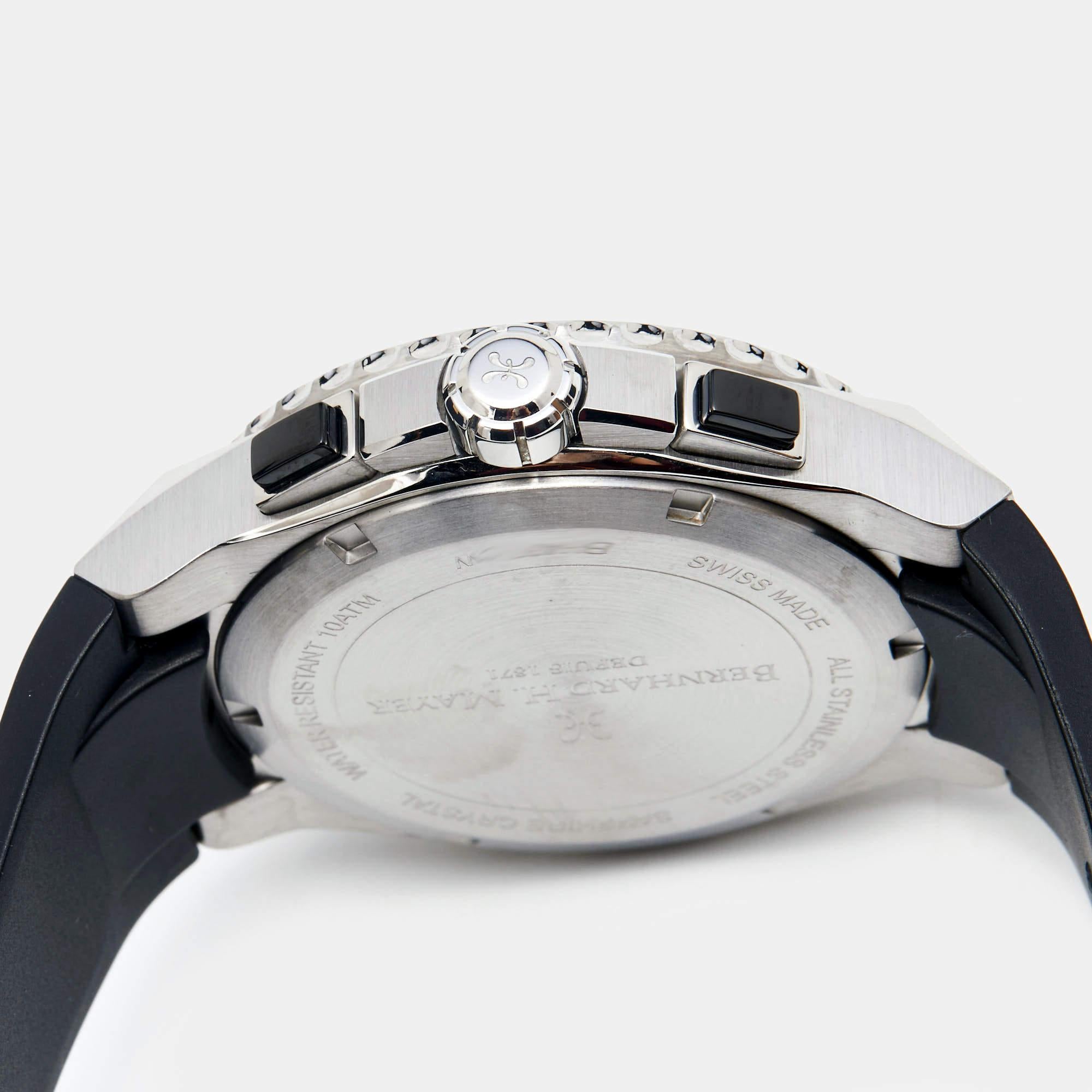 Bernhard H. Mayer Stainless Steel Rubber PowerMaster Men's Wristwatch ...