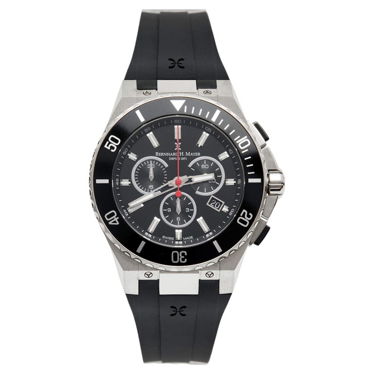 Bernhard H. Mayer Stainless Steel Rubber PowerMaster Men's Wristwatch ...