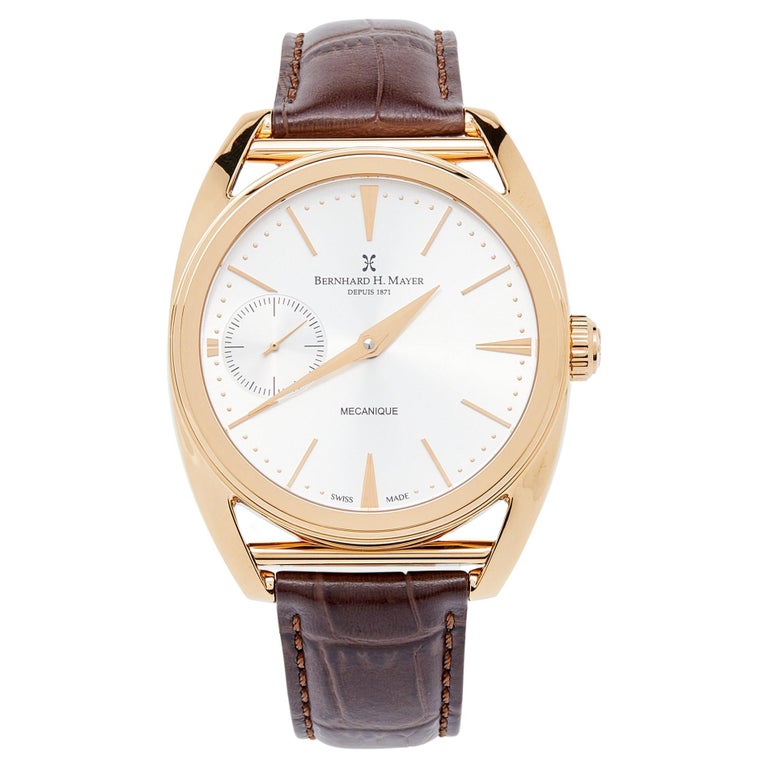 Bernhard H.Mayer Silver Rose Gold PVD Plated Stainless Steel Wristwatch ...