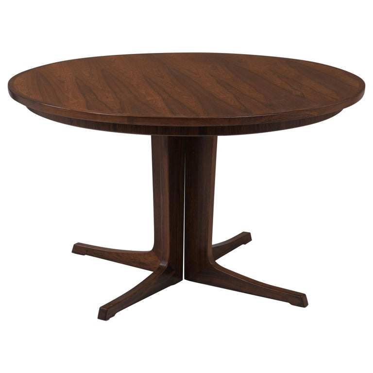 Bernhard Pedersen and Son Rosewood Dining Table Danish Midcentury Round ...