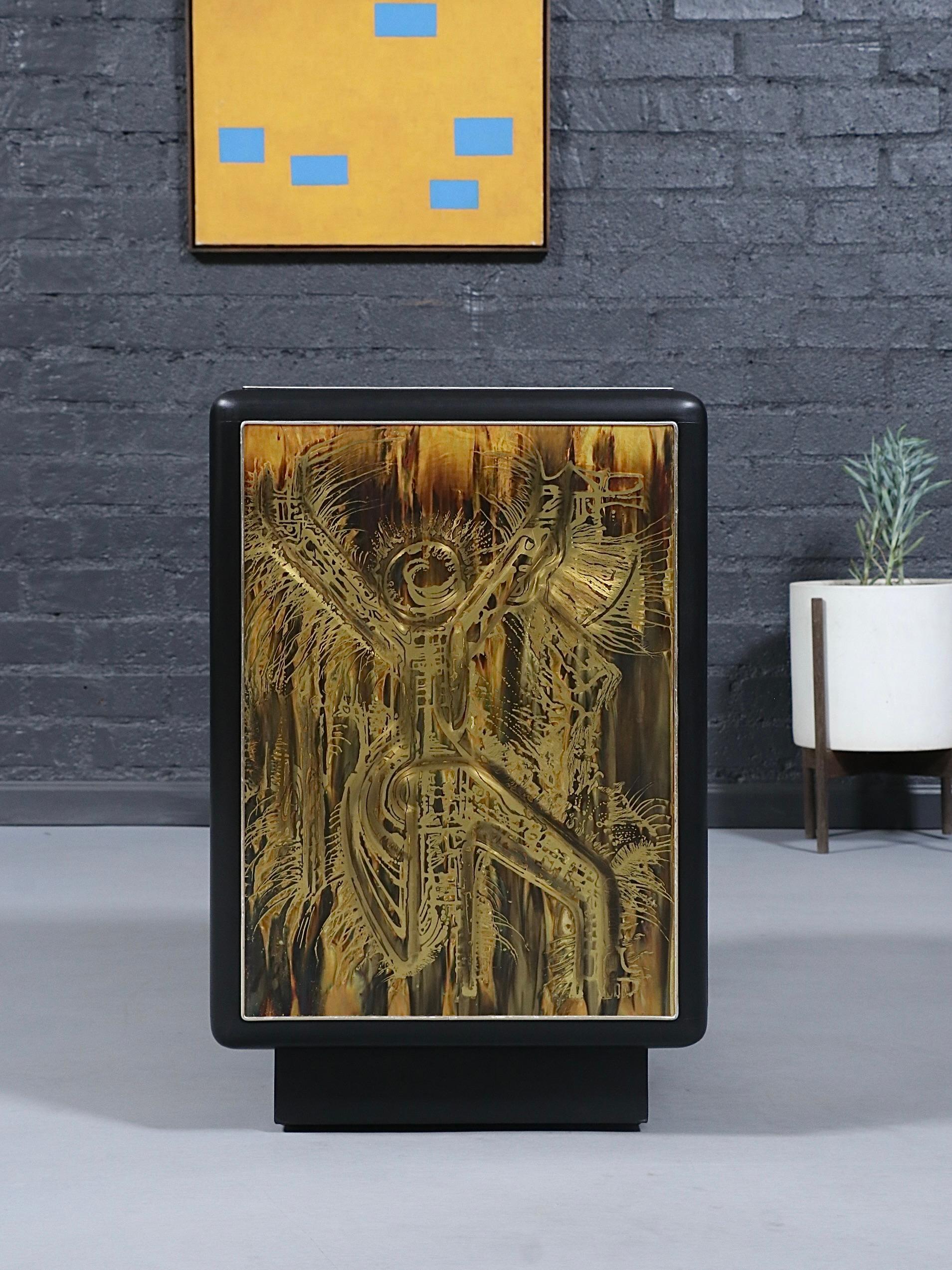 Bernhard Rohne Acid Etched Brass Dresser for Mastercraft For Sale at ...