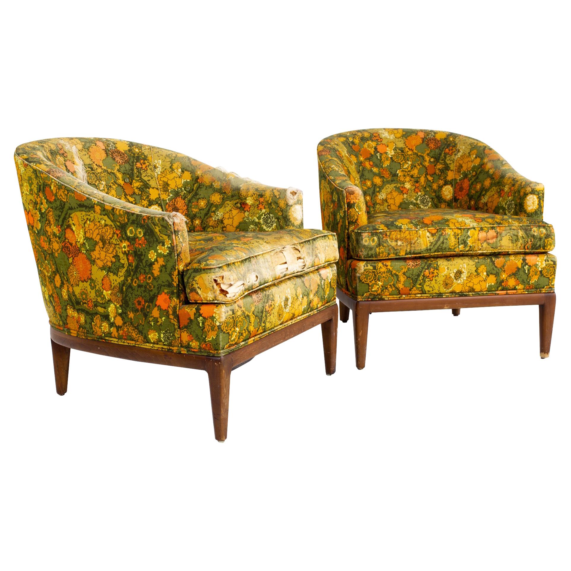 Pair of Bernhardt "Flair" Club Chairs at 1stDibs