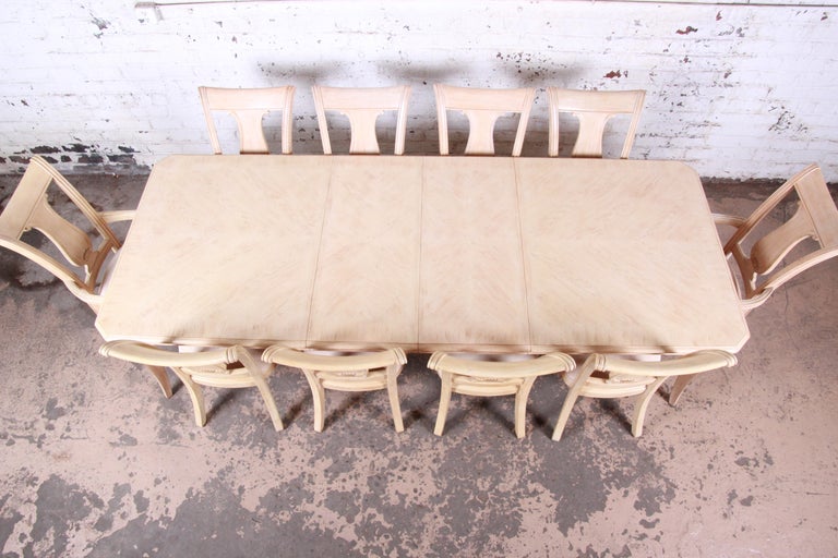 Bernhardt Mediterranean Style Carved Maple Extension Dining Table at 1stDibs