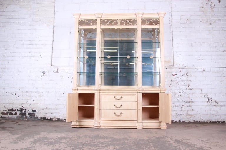 Bernhardt Mediterranean Style Lighted Breakfront Cabinet at 1stDibs ...