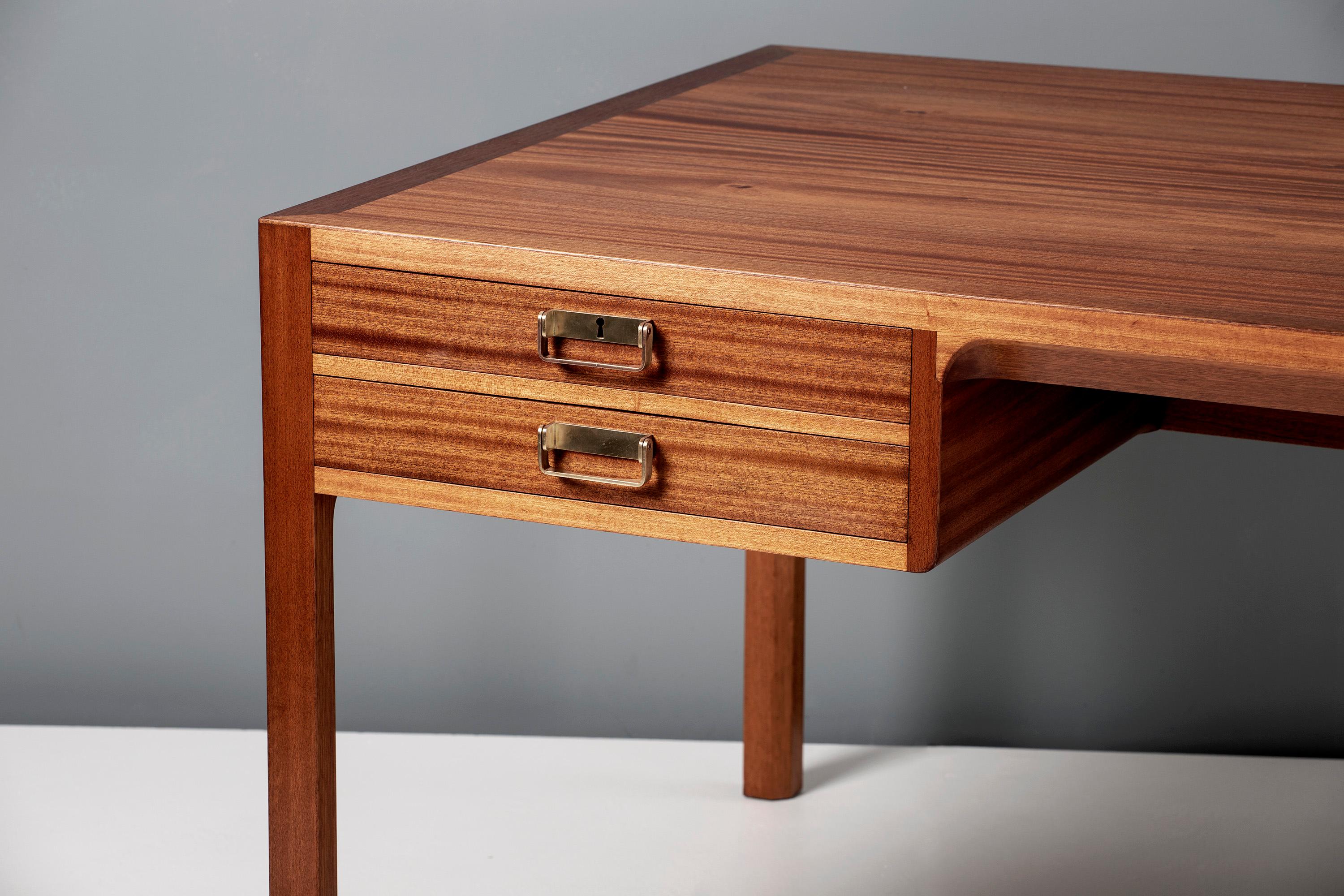 Bernt Petersen Danish Mahogany Writing Desk, circa 1950s For Sale at ...