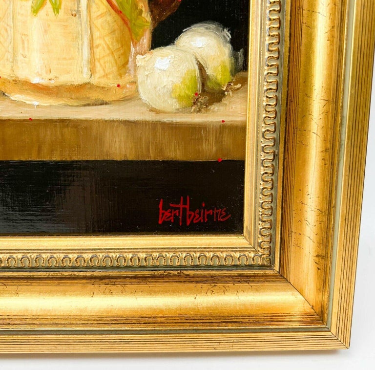 Bert Beirne Still Life Painting Oil on Panel Majolica Asparagus and ...