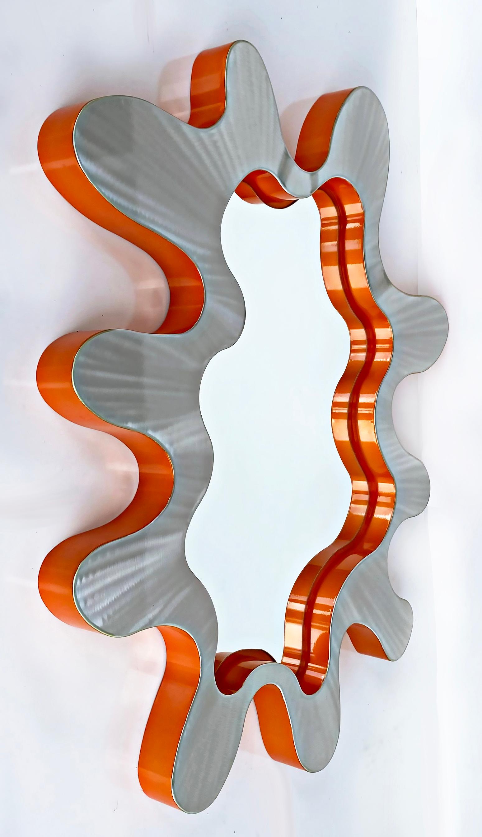 Bert Furnari Studio Free-Form Abstract Wall Mirror in Powder-Coated ...