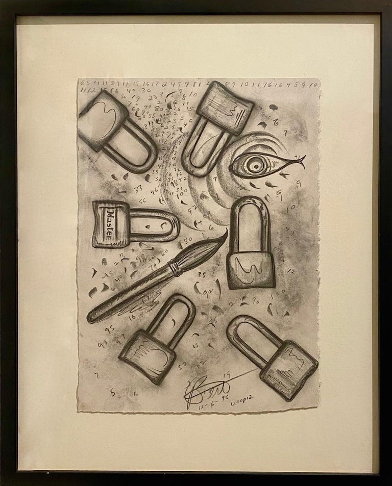 Bert L. Long, Jr. - "Master (Utopia)," Charcoal drawing on Paper, Folk ...