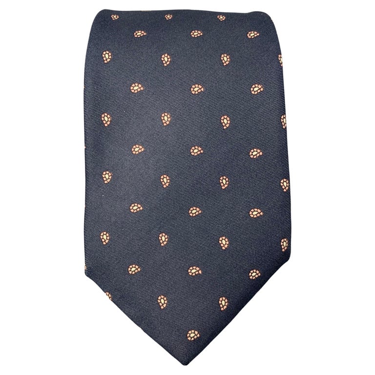 BERT PULITZER Navy Pink Paisley Silk Tie For Sale at 1stDibs